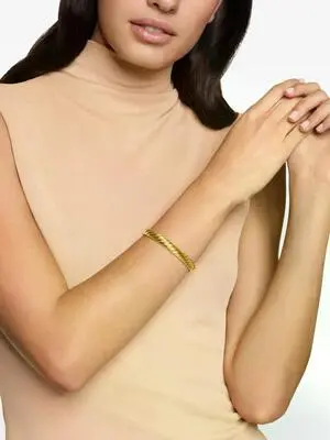 David Yurman 18k Yellow Cable Bangle Bracelet - Gold
