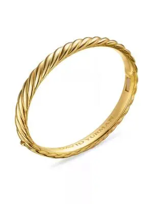 David Yurman 18k Yellow Cable Bangle Bracelet - Gold