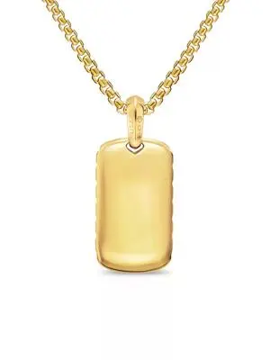 David Yurman 18kt Yellow Tiger Eye Chevron Pendant - Gold