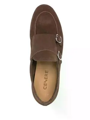 CENERE GB Suede Monk Shoes - Brown