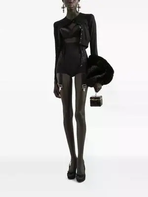 Dolce & Gabbana Ribbed Cropped Cardigan - Black