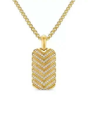 David Yurman 18kt Yellow Diamond Chevron Pendant - Gold