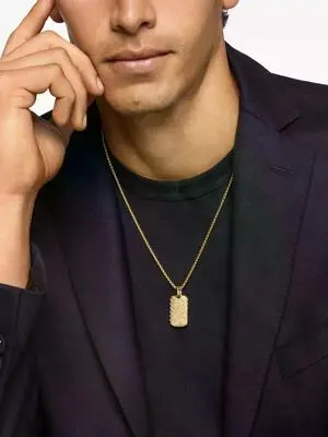 David Yurman 18kt Yellow Diamond Chevron Pendant - Gold