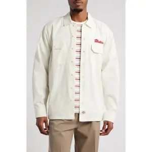 Dickies Lewiston Logo Embroidered Cotton Button-up Utility Shirt