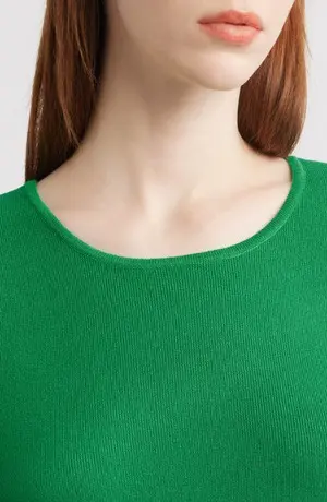 TAHARI ASL Short Sleeve Sweater - Emerald