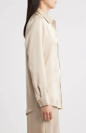 TAHARI ASL Satin Button-up Shirt