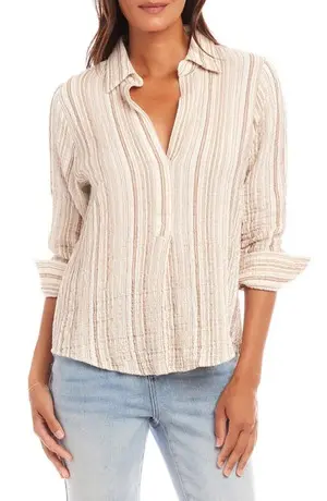 Karen Kane Textured Popover Shirt