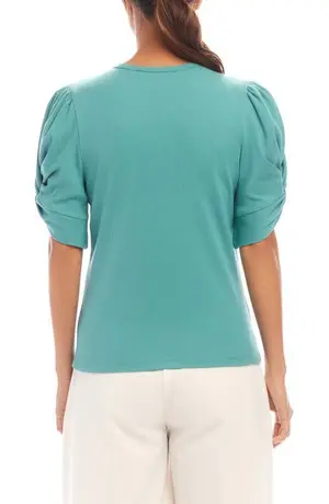Karen Kane Twist Sleeve Rib Top
