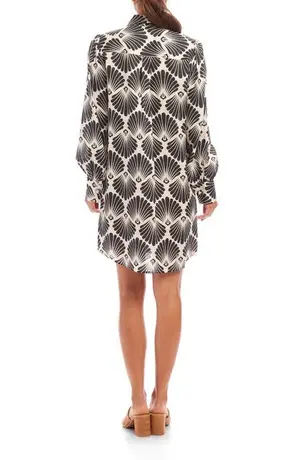 Karen Kane Long Sleeve Linen Shirtdress