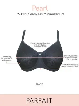 Parfait Pearl Non-padded Seamless Minimizer Bra - Black