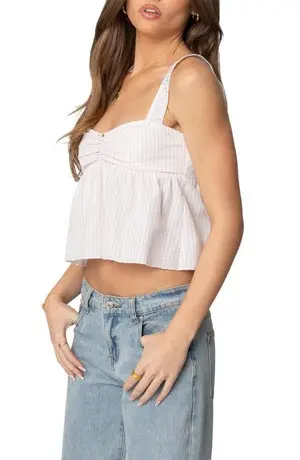 EDIKTED Linn Gingham Babydoll Tank