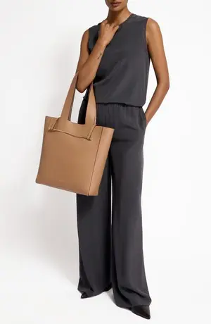 Strathberry Melody Fine Grain Leather Tote - Caramel