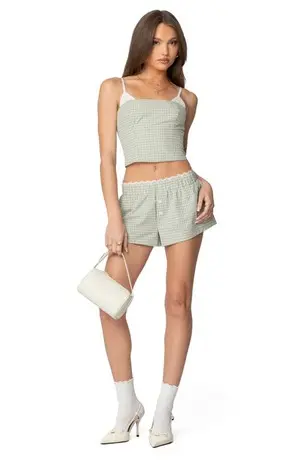 EDIKTED Lenorah Plaid Boxer Shorts