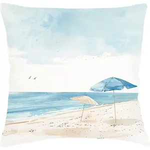 Anaya Barefoot Beach Linen Pillow 20x20 With Down Insert