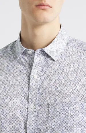 Johnston & Murphy Circle Grid Print Button Down Shirt