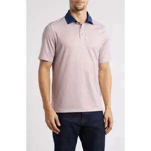Johnston & Murphy Xc4® + Cool Degree™ Geo Print Performance Golf Polo - Orange