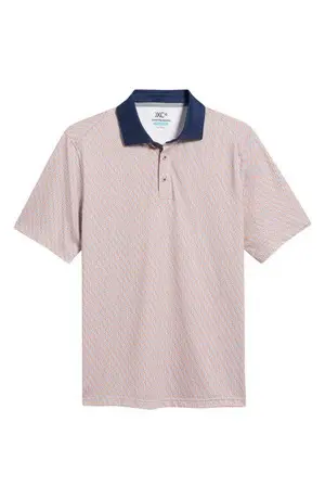 Johnston & Murphy Xc4® + Cool Degree™ Geo Print Performance Golf Polo - Orange