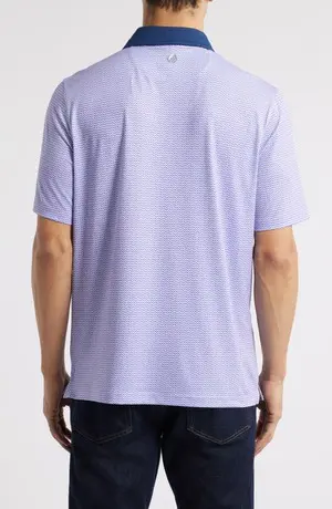 Johnston & Murphy Xc4® + Cool Degree™ Geo Print Performance Golf Polo - Purple/navy