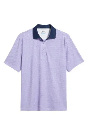 Johnston & Murphy Xc4® + Cool Degree™ Geo Print Performance Golf Polo - Purple/navy