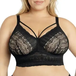 Parfait Mia Wire-free Padded Lace Bralette - Black