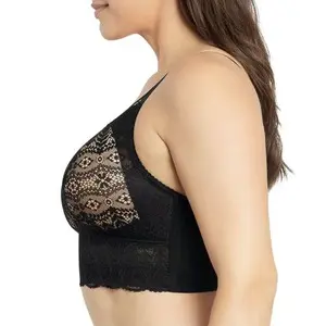 Parfait Mia Wire-free Padded Lace Bralette - Black