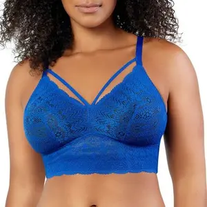 Parfait Mia Wire-free Padded Lace Bralette Sapphire