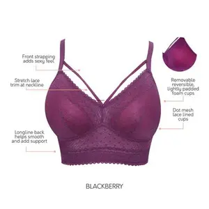 Parfait Mia Wire-free Padded Mesh Bralette - Blackberry