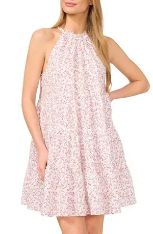 CECE DUPRAZ Floral Sleeveless Tiered Linen & Cotton Dress - New Ivory