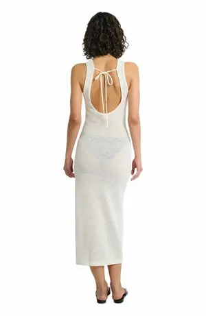 Onia Linen Knit Scoop Back Maxi Dress