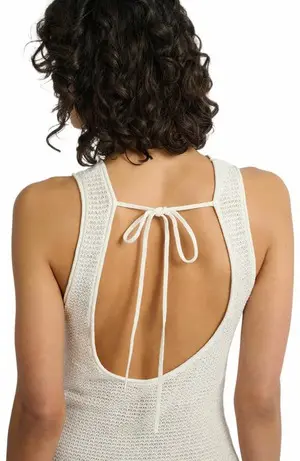 Onia Linen Knit Scoop Back Maxi Dress