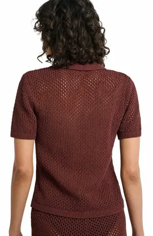 Onia Crochet Knit Button-up Shirt