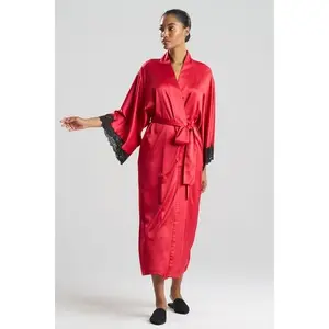 Natori Peony Glamour Robe - Red/black