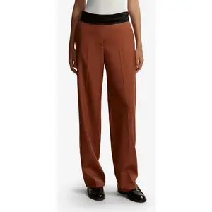 Marina Moscone Relaxed Virgin Wool Trousers - Cognac