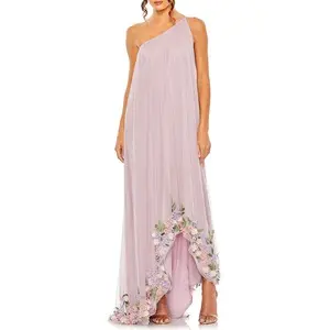 Mac Duggal One-shoulder Embellished High-low Gown - Orchid Multi
