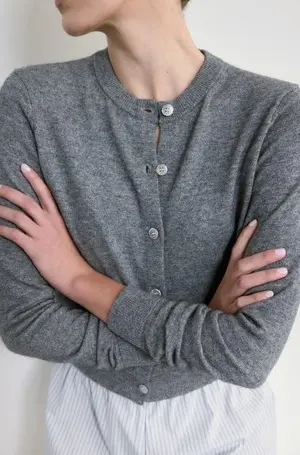 Almina Concept Classic Wool Cardigan - Grey