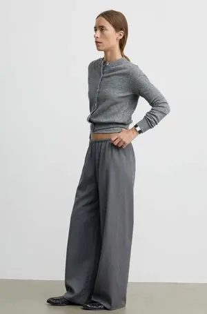 Almina Concept Classic Wool Cardigan - Grey