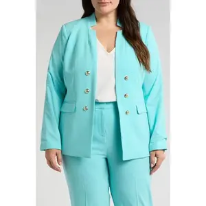 TAHARI ASL Faux Double Breasted Blazer