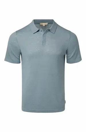 Onia Linen Sweater Polo - Baby Blue