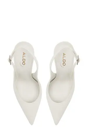 Aldo Stessy Pointed Toe Slingback Pumps - White/ Bone