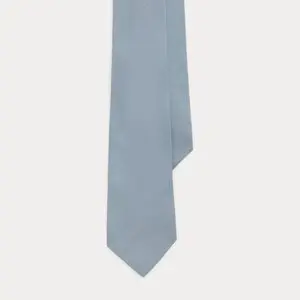 Ralph Lauren Silk-Linen Neck Tie Chambray Blue