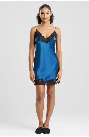 Natori Peony Glamour Chemise - Midnight Teal