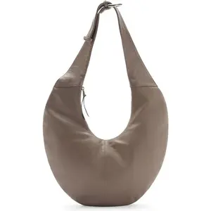 Mango Half Moon Leather Shoulder Bag