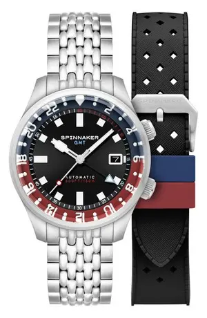 SPINNAKER Gmt Automatic Bracelet Watch - Black
