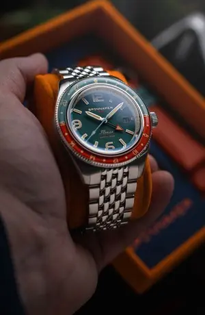 SPINNAKER Fleuss Gmt Automatic Bracelet Watch - Green
