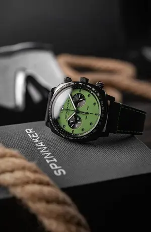 SPINNAKER Hull Chronograph Leather Strap Watch
