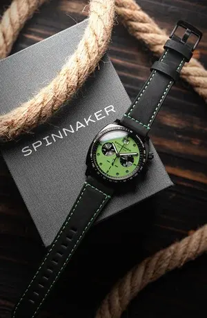 SPINNAKER Hull Chronograph Leather Strap Watch