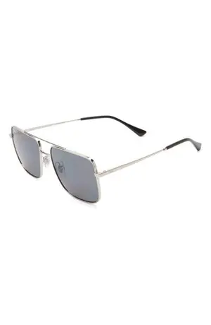 Ray-ban 56mm Polarized Square Sunglasses - Silver
