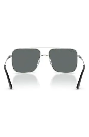 Ray-ban 56mm Polarized Square Sunglasses - Silver