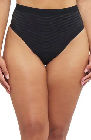 Spanx Spanxshape™ Invisible Cotton Blend Thong Very Black