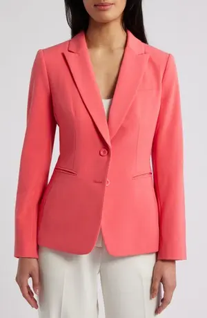 TAHARI ASL Roll-cuff Jacket With Striped Lining